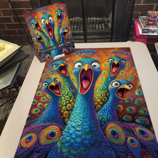 Peacock Scream Jigsaw Puzzle 1000 Pieces – Obviouslove
