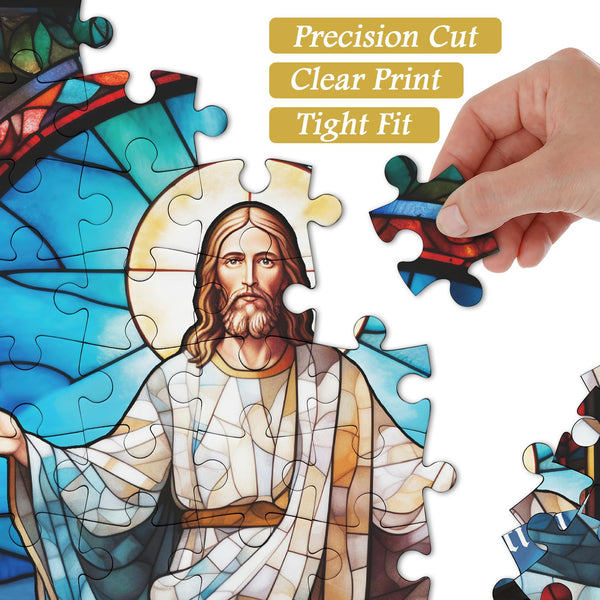 Stained Glass Jesus Christ Jigsaw Puzzle 1000 Pieces – Obviouslove