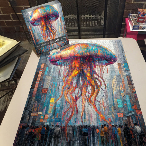 Neon Jellyfish City Jigsaw Puzzles 1000 Pieces – Obviouslove