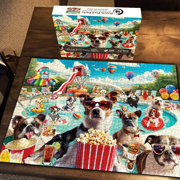 Pooch Pool Party Jigsaw Puzzle 1000 Pieces – Obviouslove