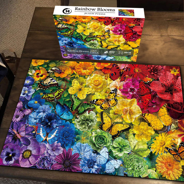 Rainbow Blooms Jigsaw Puzzle 1000 Pieces – Obviouslove